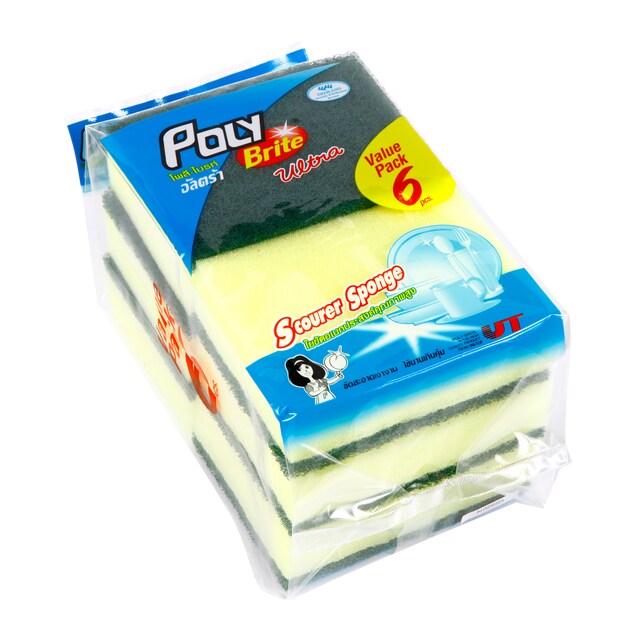 Makroclick | POLY BRITE Scourer sponge 6pcs