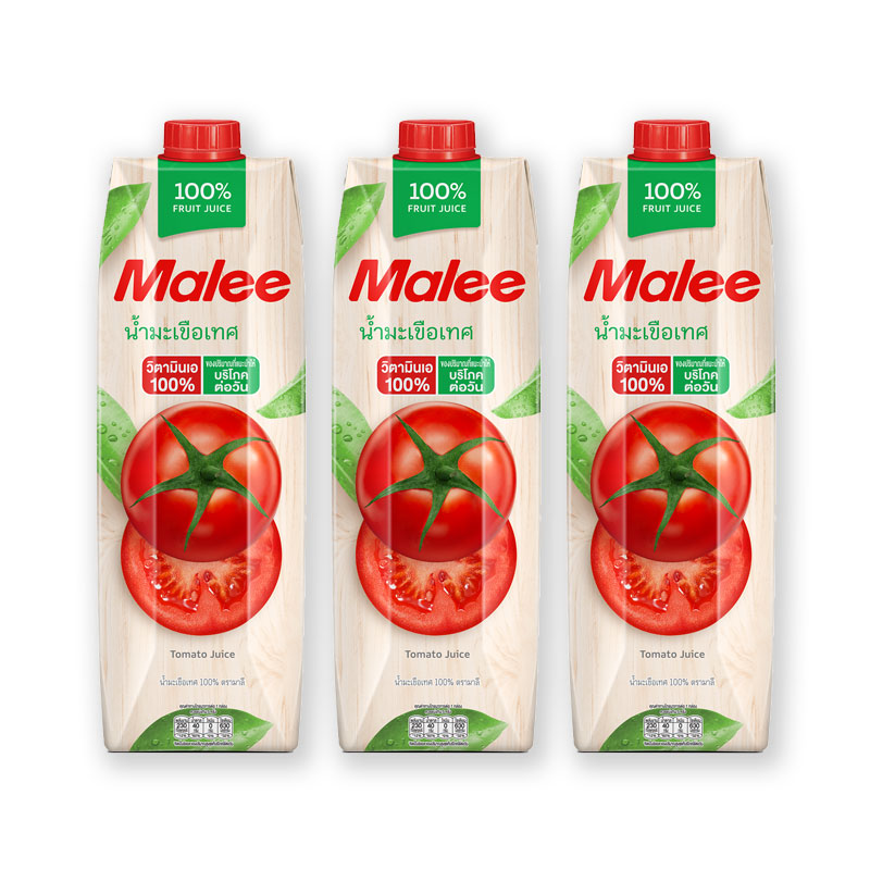 Makroclick | Malee 100% Tomato Juice 1 L x 3