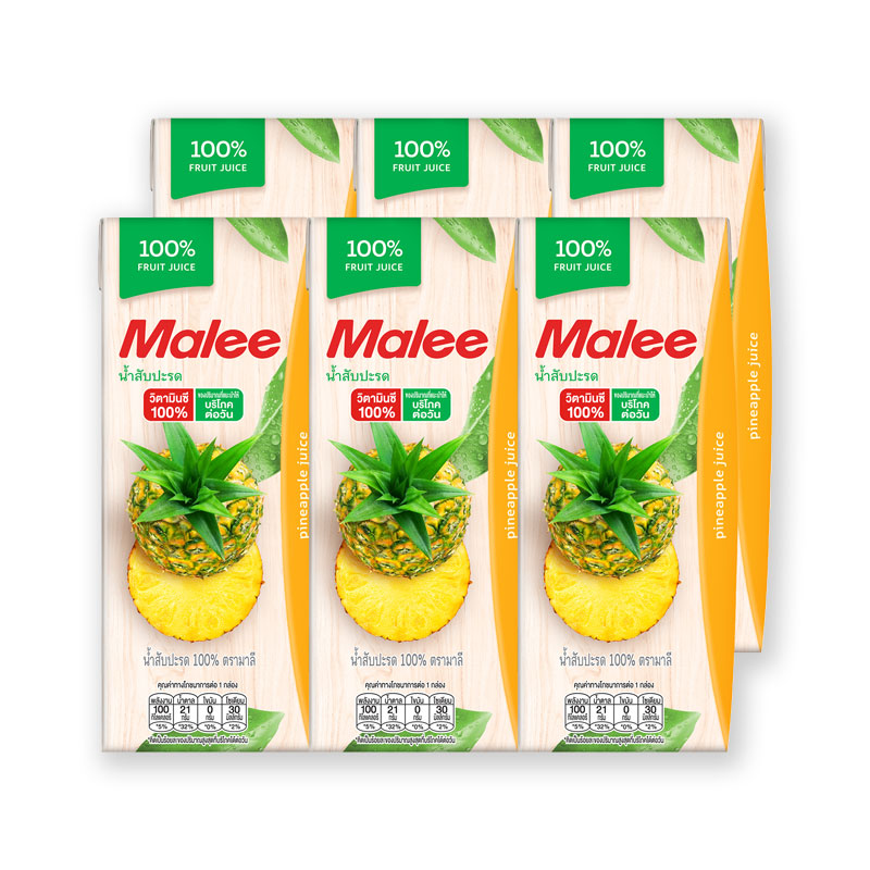 Makroclick | Malee 100% Pineapple Juice 200 ml x 6