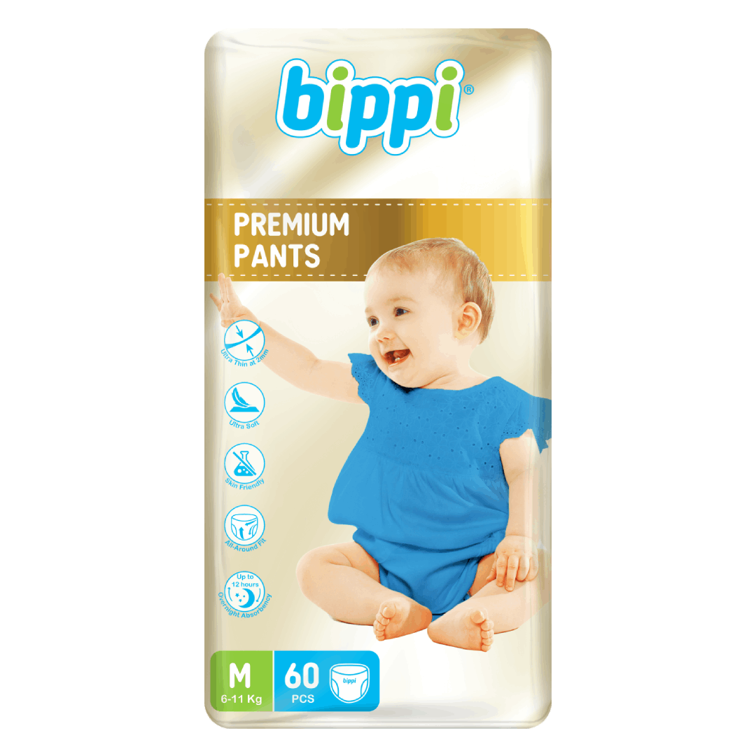 Makroclick | BIPPI PREMIUM SOFT&DRY DIAPER PANTS SIZE M (6-11KG) 60PCS