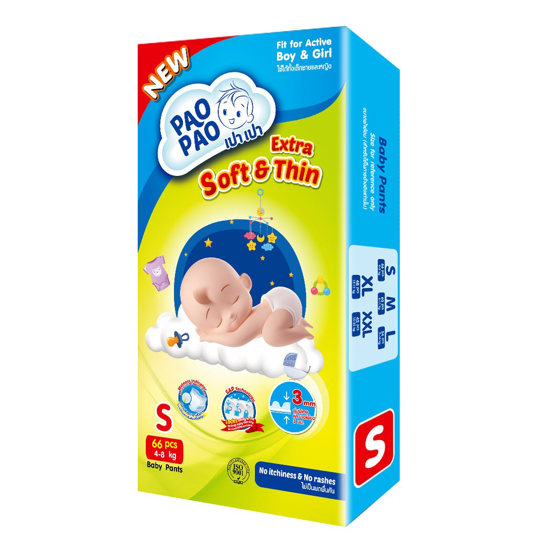 Makroclick | PAO PAO BABY DAIPER EXTRA SOFT&THIN SIZE S 1*66PCS