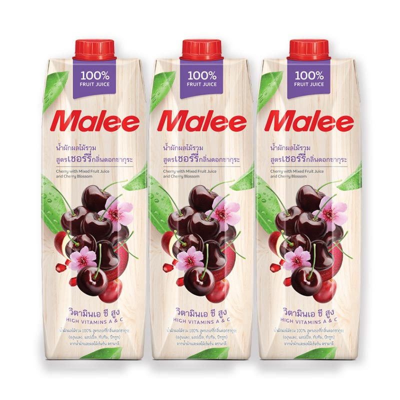 Makroclick | MALEE CHERRY+MIXFRUIT JUICE 1000ML*3