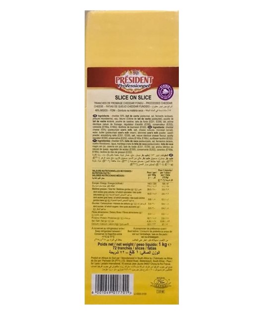 Makroclick | PRESIDENT CHEESE 72 SLICES 1KG*1