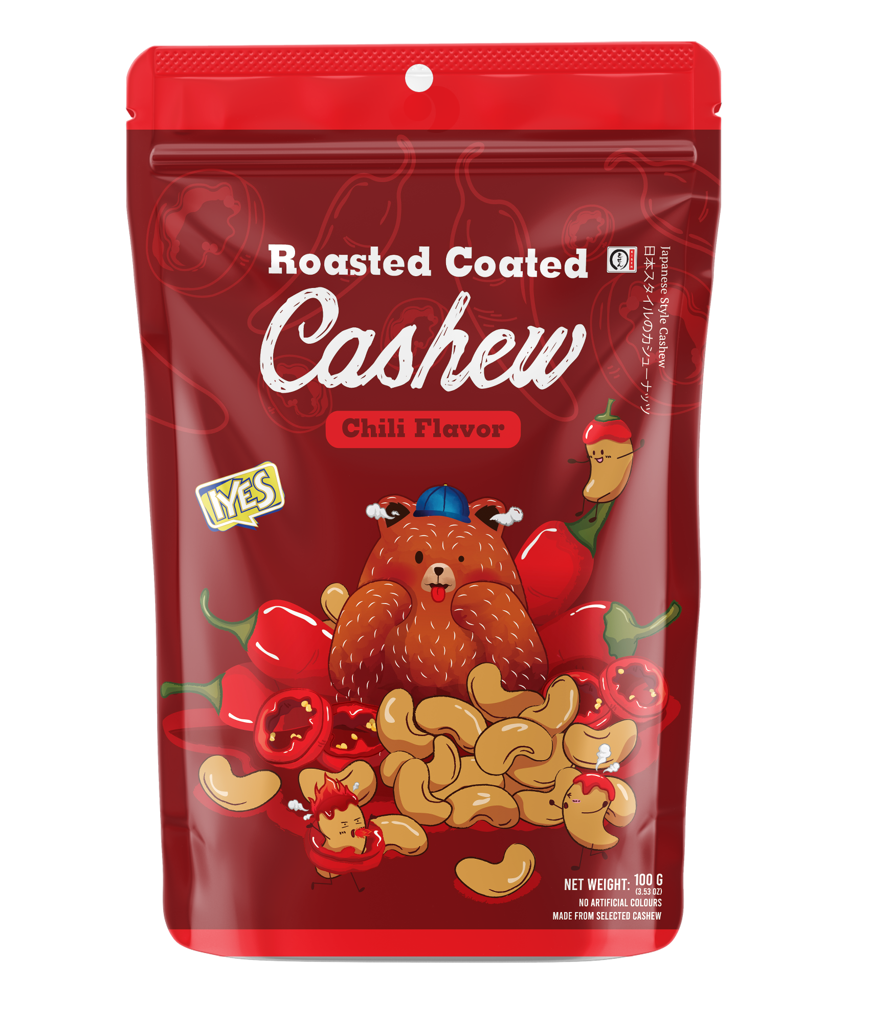 Makroclick | IYES ROASTED COATED CASHEW NUT CHILLI FLAVOR 100GX1