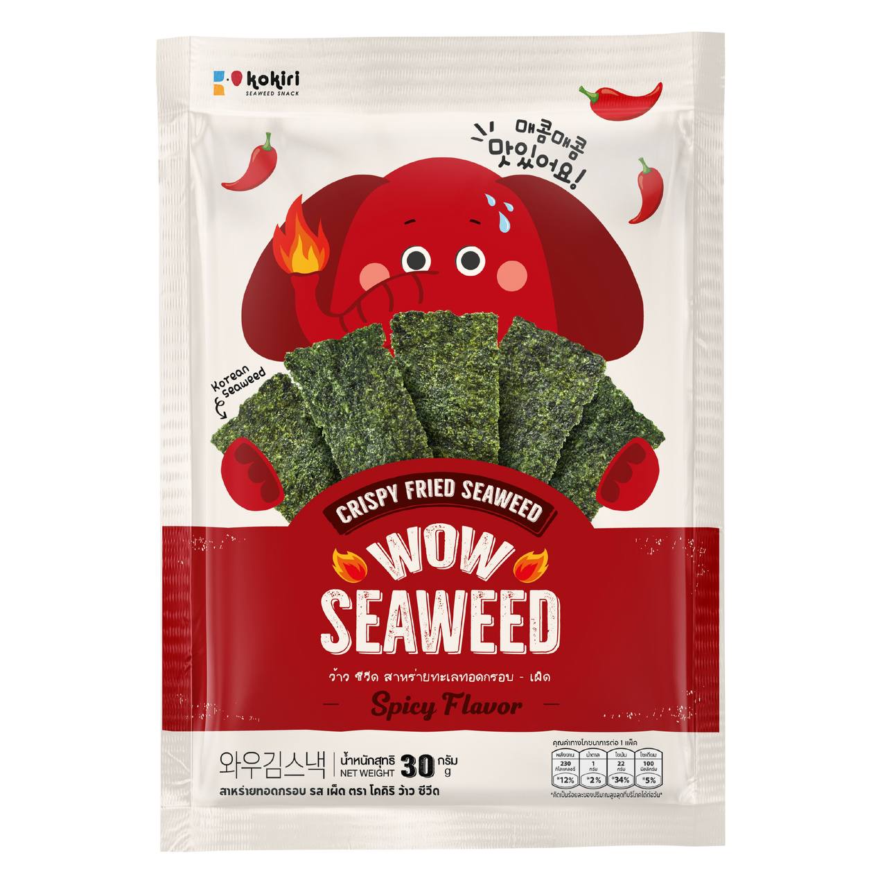 Makroclick | KOKIRI Crispy fried seaweed snack spicy favor 30g*3